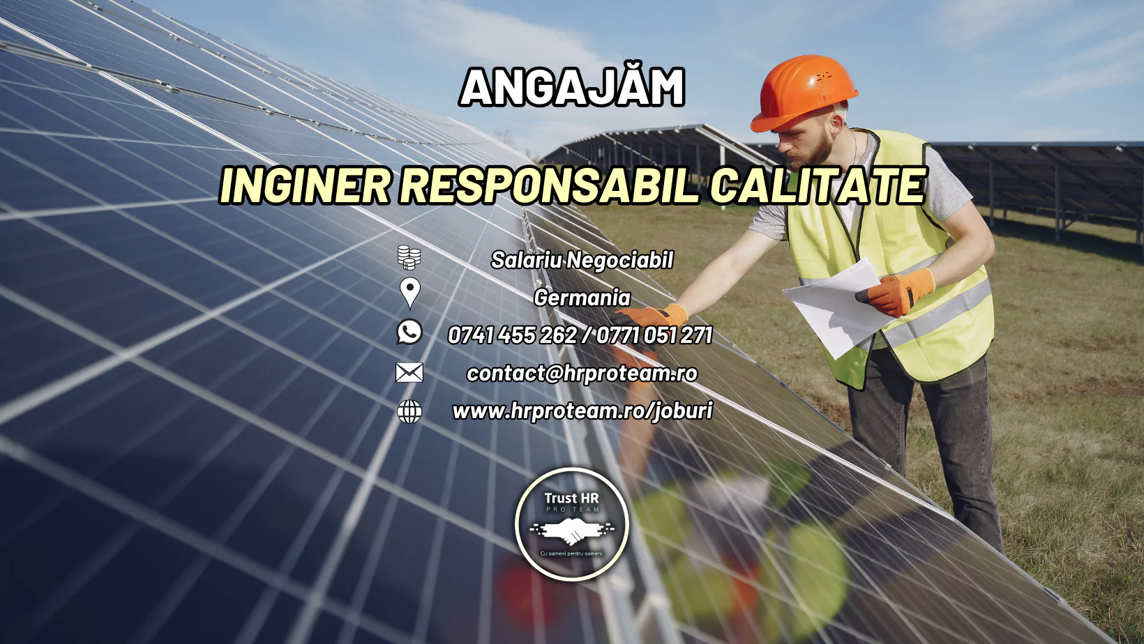 Inginer Responsabil Calitate - Germania - Trust Hr Pro Team