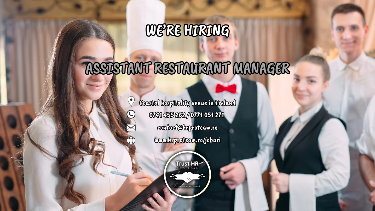 Assistant Restaurant Manager – Hospitality Venue in Ireland - Trust Hr ...